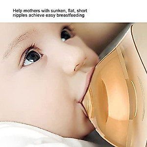 Silicone Nipple Shields for Nursing Newborn, Nipple Shield Protector Soft Nursing Breastfeeding Nipple Shield for Flat Inverted Nipples for Protecting Inverted Sore Nipples