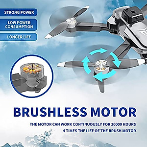 Brushless Motor Drone with Camera-4K FPV Foldable Drone with Carrying Case,2 batteries provide a total of 40 mins of battery life,120° Adjustable Lens,One Key Take Off/Land,Altitude Hold,360° Flip,Toys Gifts for Kids and Adults,Upgrade WiFi Transmission,O