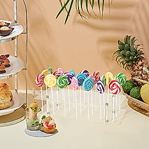 Cake Pop Stand, 21 Holes Lollipop Display Stand, Acrylic Clear Cake Pop Display Holder, Cakepopsical Stand for Weddings, Baby Showers, Birthday, Party