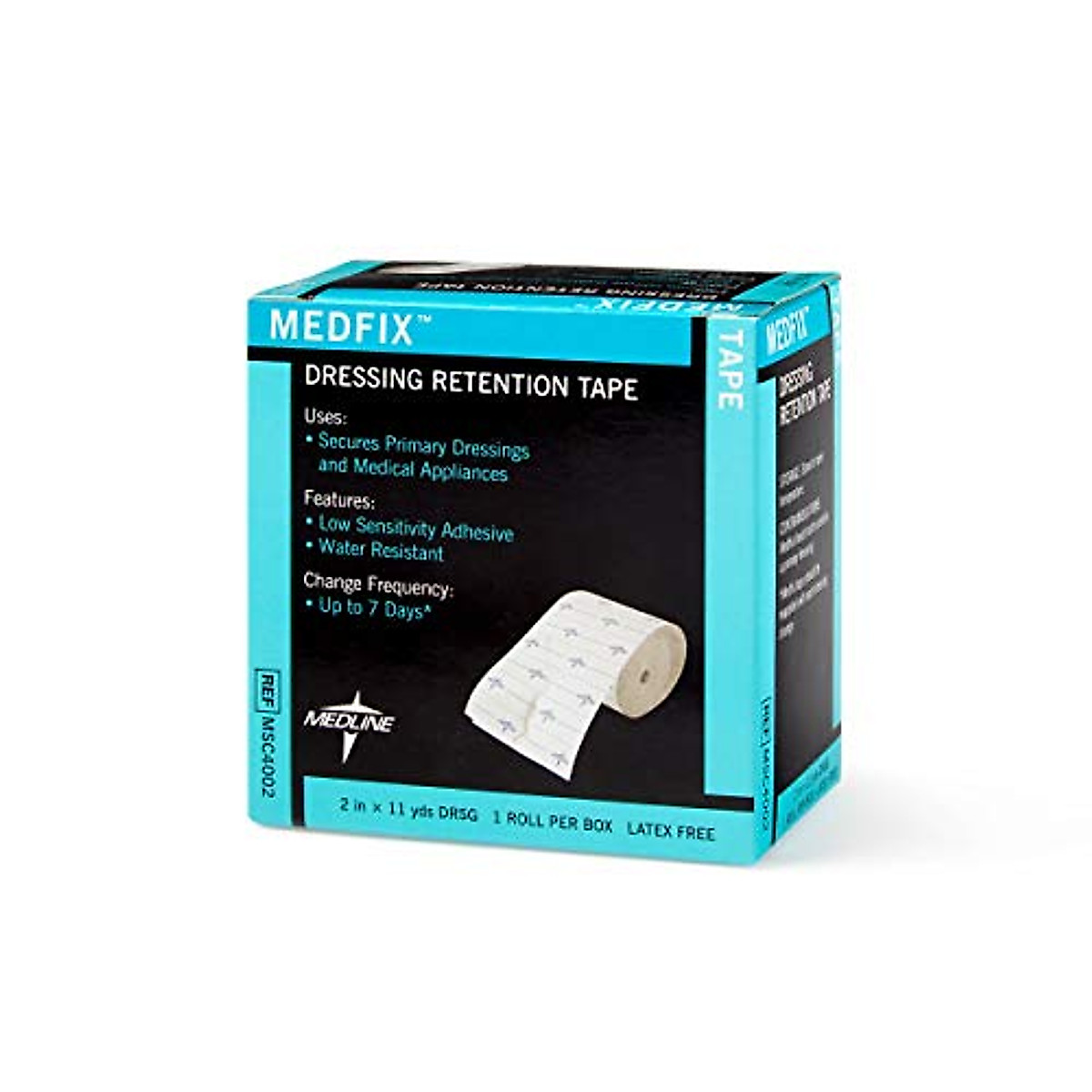 Medline MedFix Dressing Retention Tape with S-Release Liner, Secures Primary Dressings and Medical Appliances, 2" x 11 yd