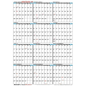 JJH Planners - Laminated - 24" X 17" Medium 2024 Erasable Wall Calendar - Vertical 12 Month Yearly Annual Planner (24v-24x17)