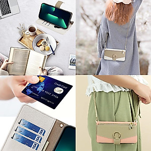 Arseaiy Wallet Case for Samsung Galaxy S9 Plus Flip Phone Case Cover with Crossbody Strap Magnetic Zipper Pocket Makeup Mirror PU Leather Shockproof with Kickstand Shell White