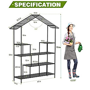 Spampur Metal Plant Stand Indoor Outdoor, Plant Shelf, 16 Potted Tall Plant Stands for Indoor Plants Multiple, Large Flower Pots Corner Plant Holder, 4 Tiered Ladder Planter Display Rack Garden Patio