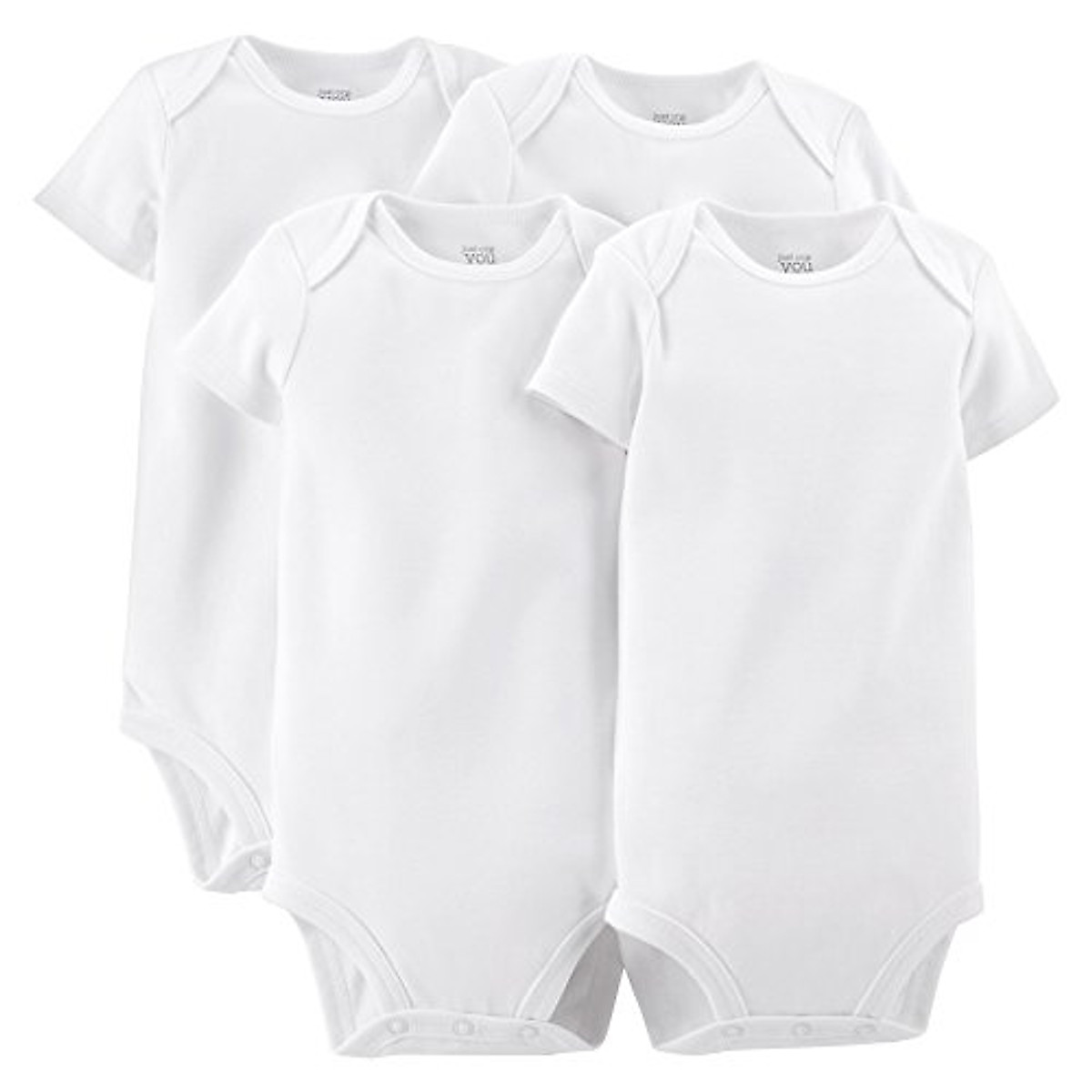 Carter's Just One You Unisex Baby 4 Pack Short-Sleeve Bodysuit White (12 Months)