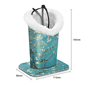 Fintie Plush Lined Eyeglasses Holder with Magnetic Base- Premium Vegan Leather Glasses Stand Case, Blossom