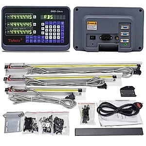 DRO 3 Axis Digital Readout Display +3pc Glass Linear Scale for CNC Mill Lathe Machine (450+500+1000)