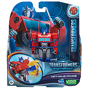 Transformers Toys EarthSpark Warrior Class Optimus Prime Action Figure, 5-Inch, Robot Toys for Kids Ages 6 and Up