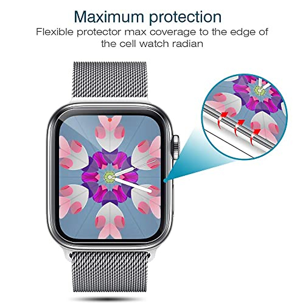LK [6 Pack] Screen Protector for Apple Watch 40mm SE/Series 4/5/6 and Apple Watch 38mm Series 3/2/1- Bubble-Free Scratch-resistant iWatch 38mm/40mm Flexible TPU Clear Film (UF-001)