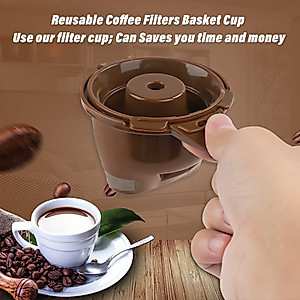 Single Serving Ground Coffee Brew Filter/Holder Basket for Hamilton beach flexbrew replacement parts 49957 49974 49976 49979 49957 49954 49947 49940 49950 49966 49968 Reusable coffee filter Brown (2)