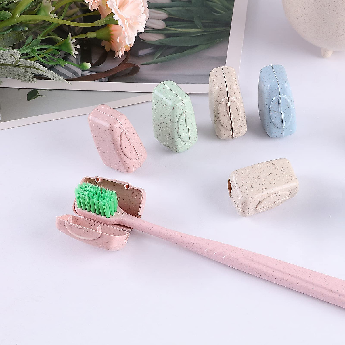 20pcs Toothbrush Top Cover Holder,Toothbrush Protective Case,Travel Tooth brush Head Covers Caps