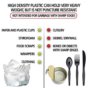 Aluf Plastics High Density Trash Bags, 30 Gallon, 500 Count, 8 Micron (eq), 30" x 37", Clear, for Bathroom, Office, Industrial, Commercial, Janitorial, Municipal, Recycling