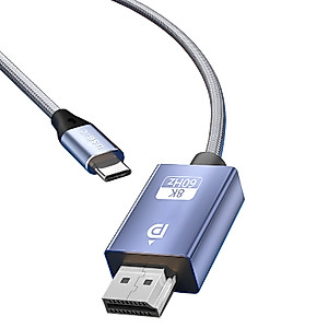 LEIMASHI Bidirectional 8K USB C to DisplayPort 1.4 Cable 6.6Ft (8K 60Hz,4K 144Hz), Reversible USB Type C to DP Cable 32.4Gbps Compatible with Thunderbolt 4/3 for MacBook Pro/Air, iPad, Samsung Galaxy