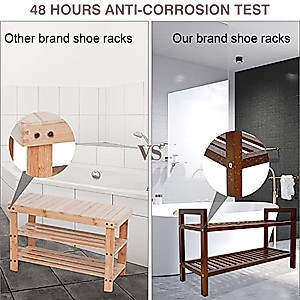 ZRWD Wood Shoe Rack, 2 Tier Stackable Shoe Rack, Small Shoe Rack Storage Organizer for Closet, Entryway, Hallway, Living Room, Balcony