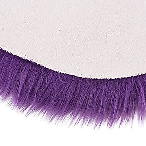 Nuxn 40 x 50cm Heart Shape Faux Sheepskin Rug Soft Long Plush Fluffy Shaggy Carpet Area Mats Rugs Bedroom Sofa Decorative Floor Carpet (Purple) 1