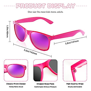 Pibupibu 10 Pack Neon Party Sunglasses Bulk, Wholesale Colorful Sunglasses for Adult Kids Party Favor, Unisex