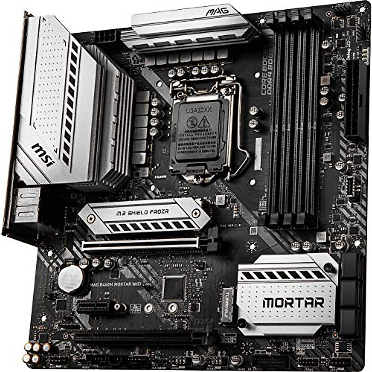 MSI MAG B460M Mortar WiFi Gaming Motherboard (mATX, 10th Gen Intel Core, LGA 1200 Socket, DDR4, CFX, Dual M.2 Slots, USB 3.2 Gen 1, 2.5G LAN, DP/HDMI, Wi-Fi 6 Pre-Certified)