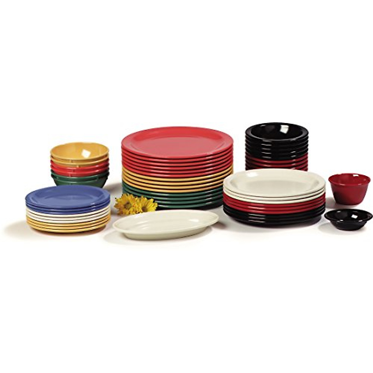 Carlisle FoodService Products 4351602-E Melamine 3-Compartment Deep Plate, 9", White