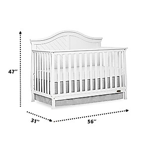 Dream On Me Kaylin 5-in-1 Convertible Crib in White, Greenguard Gold Certified 56x31x47 Inch (Pack of 1)