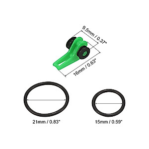 PATIKIL Fishing Hook Keeper, 10 Pack Plastic Fish Lure Bait Holder Accessories with 2 Size Rubber Rings for Fishing Rod Pole, Green