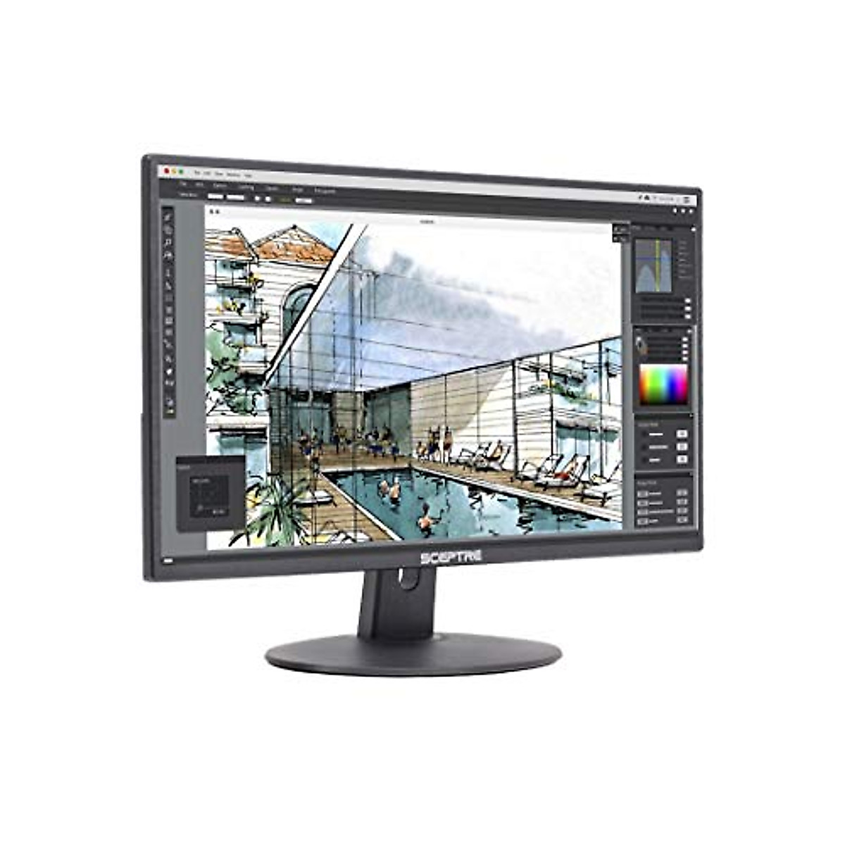 Sceptre E205W-1600 20" 75Hz Ultra Thin LED Monitor HDMI VGA Build-in Speakers, Metallic Black (2018 version)