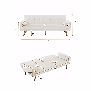 Tufted Upholstered Futon Sofa Daybed Modern Convertible Loveseat Sofa & Couch Soft Convenient Nap Sleeper Couch Bed for Home Office Apartment Furniture Sets
