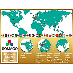 Somago 4 Piece Luggage Sets Expandable Suitcase (Only 24") Traveling Hardside Polycarbonate Lightweight Suitcases with 4 Wheels TSA lock YKK Zippers (14"/20"/24"/28", Turquoise Blue)