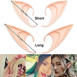 GREAT&LUCKY Cosplay Fairy Pixie Elf Ears - Soft Pointed Tips Anime Party Dress Up Costume Masquerade Accessories for Halloween Christmas Party