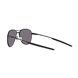 Oakley Men's OO6050 Contrail TI Aviator Sunglasses, Satin Black/Prizm Grey Polarized, 57 mm