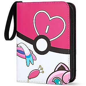 Tcgames Card Binder 4-Pocket, 440 Pockets Card Holder with 55 Sleeves Pink