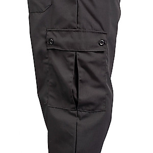 KNG Black Baggy Cargo Chef Pants for Men and Women – Drawstring Waist L