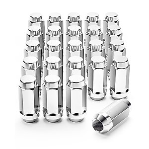 Orion Motor Tech M14x1.5 Lug Nuts with Cone Seat, 3/4" 19mm Hex 1.9x0.87 in. Chrome Plated Wheel Lug Nuts Compatible with Chevrolet Silverado Suburban 1500 Ford Expedition F-150 Ram 1500, Set of 24