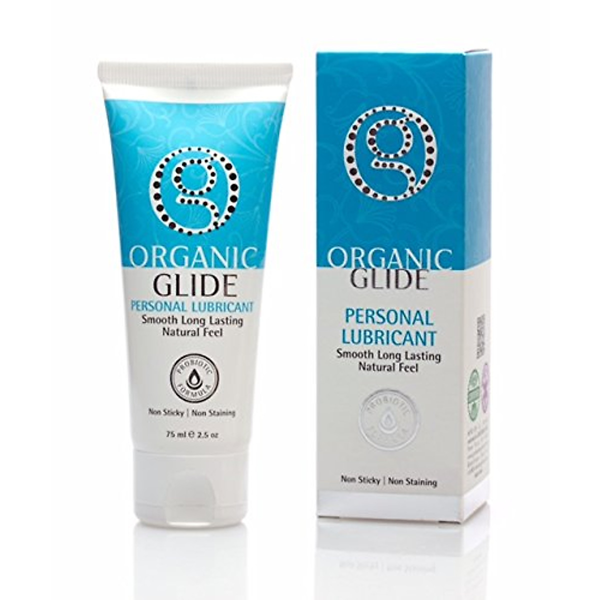 Organic Glide Natural Personal Lubricant, Probiotic Edible Lube. Parabens, Glycerin, Flavorings Free - for Men Women and Couples. Best for Menopause and Sensitive Skin