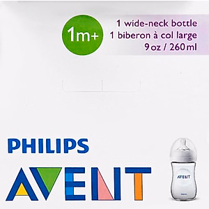 Philips AVENT Natural Baby Bottle, Clear, 4 Oz