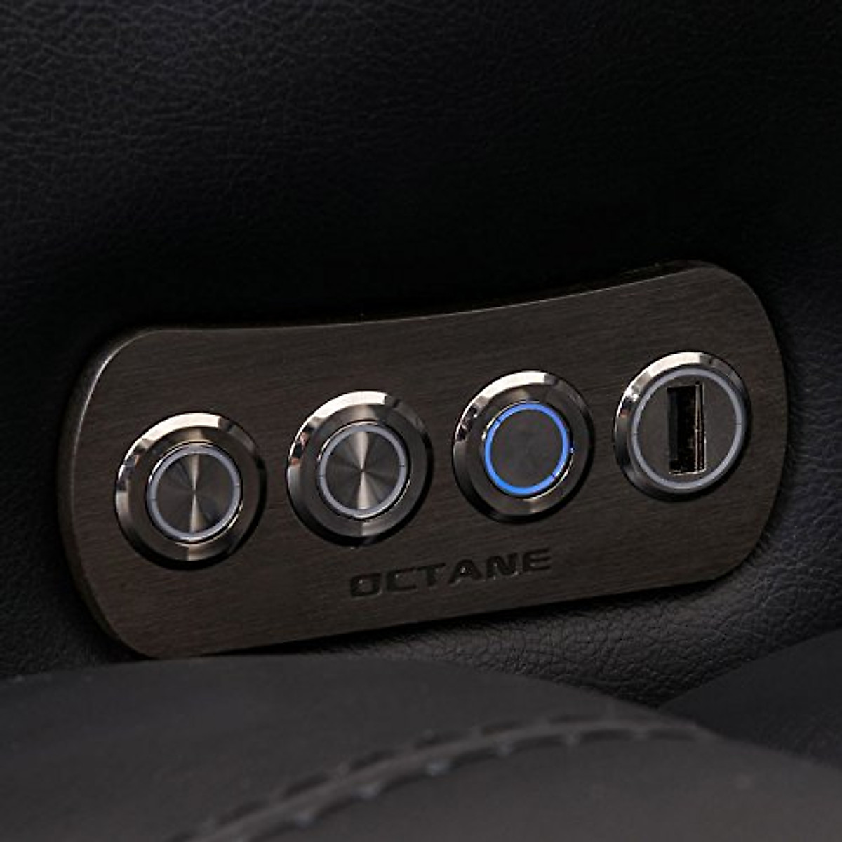 Octane Turbo XL700 Row of 3 Seats, Straight Row in Black Leather with Power Recline