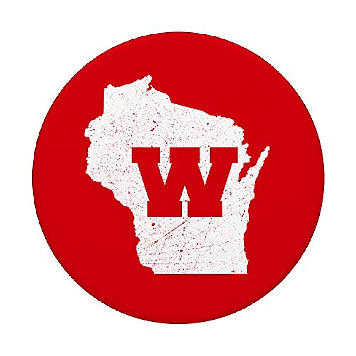 Wisconsin - Vintage Red and White State Map PopSockets PopGrip: Swappable Grip for Phones & Tablets