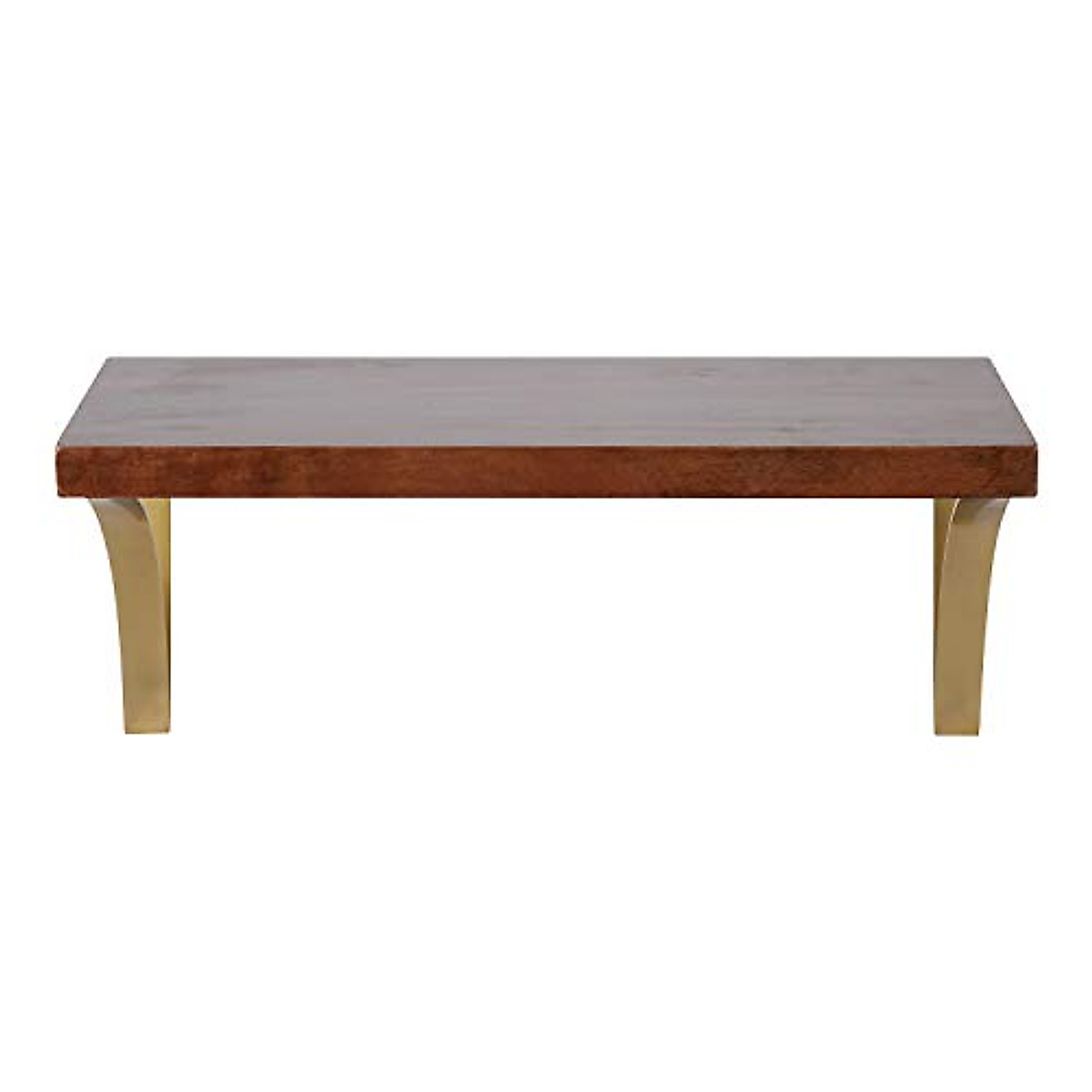 Kate and Laurel Bellingham Modern Floating Shelf for Wall, 18 x 8 x 8, Walnut Brown and Gold, Mid-Century Shelf for Storage and Display