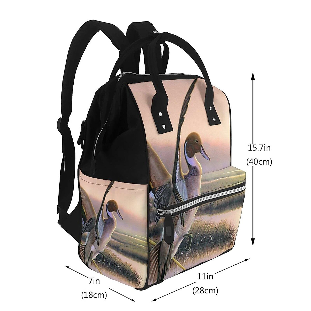 BBRItter Hunting Flying Wild Ducks Mummy Backpack Diaper Tote Bags Shoulder Nappy Bag Large Capacity For Baby Care, One Size