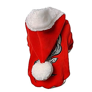 COUTUDI Dog Christmas Costume Dog Santa Claus Costume Dog Cat Christmas Holiday Outfit Pet Christmas Clothes (Men Size)