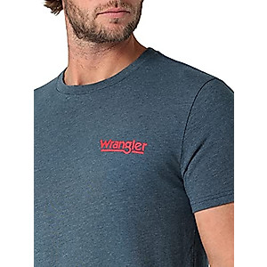 Wrangler Men's Western Crew Neck Short Sleeve Tee Shirt, Navy Original Denim, X-Large