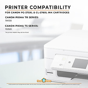 Houseoftoners Remanufactured Ink Cartridge Replacement for Canon PG-275XL 275 XL CL-276XL 276 XL for PIXMA TS3520 TS3522 TR4720 (1 Black, 1 Color)