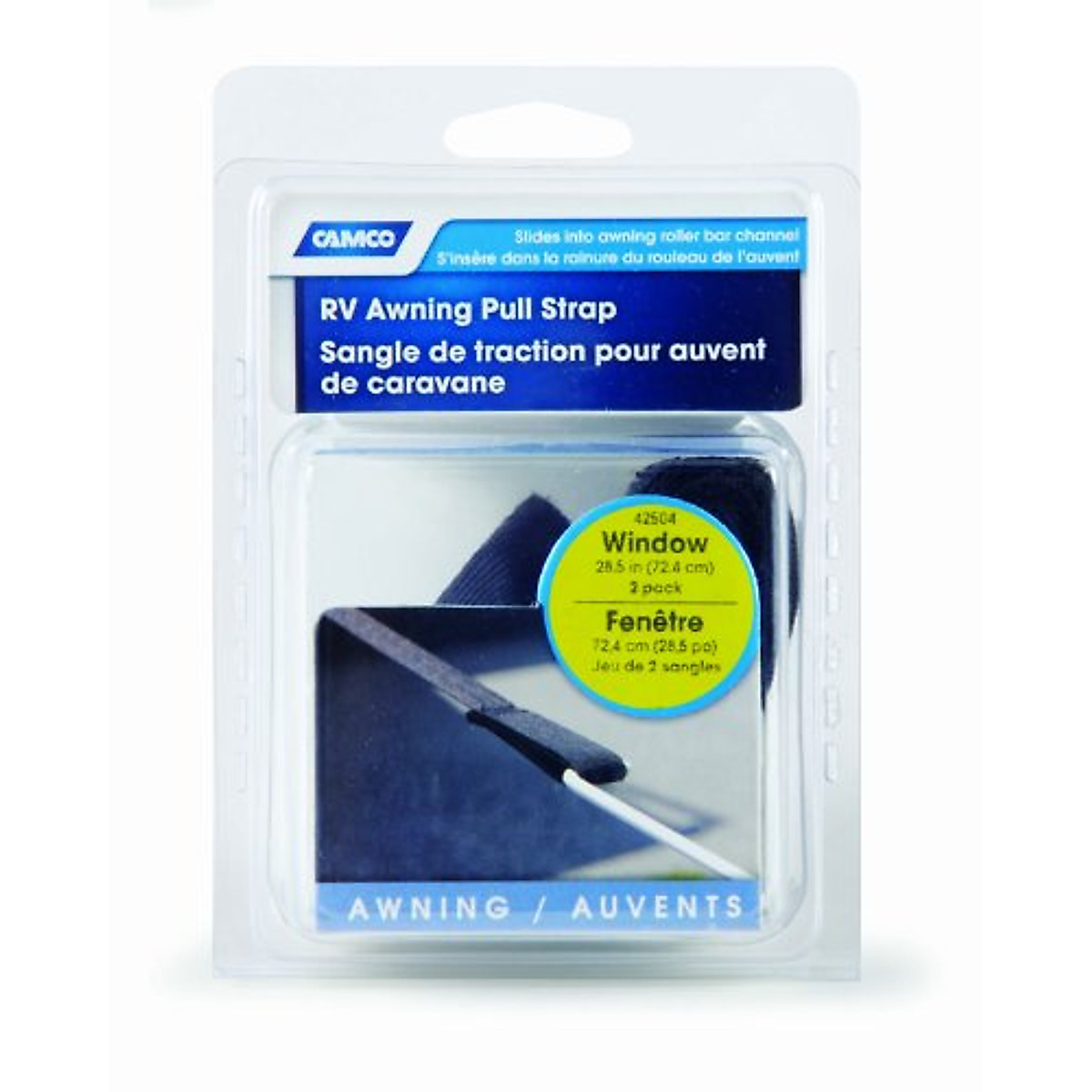 Camco 42504 Window Awning Pull Strap - Pack of 2,Black