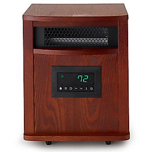 LifeSmart LifePro Electric Space Heater, 1500W Portable Infrared Quartz Heater with Remote, Brown