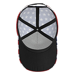 Women Men Outdoor Baseball Hat Breathable Sports Sun Cap (Red Blue White American Flag)
