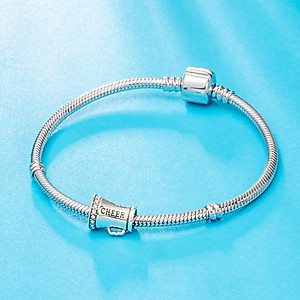 ARTCHARM Cheer Charms Sterling Silver Cheerleader Charm Sport Charm, Valentine's Day Gift for Lovers/Friends/Mothers/Travelers