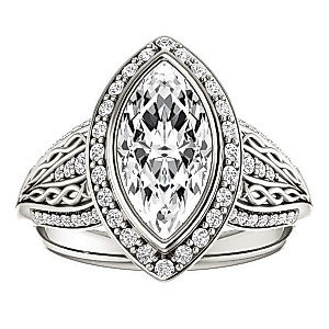 JEWELERYN 3 CT Marquise Colorless Moissanite Engagement Ring Sets for Women/Her,Wedding Bridal Ring Set, Eternity Sterling Silver Solid Diamond Solitaire Bezel Anniversary Promise Gift for Ring (4)