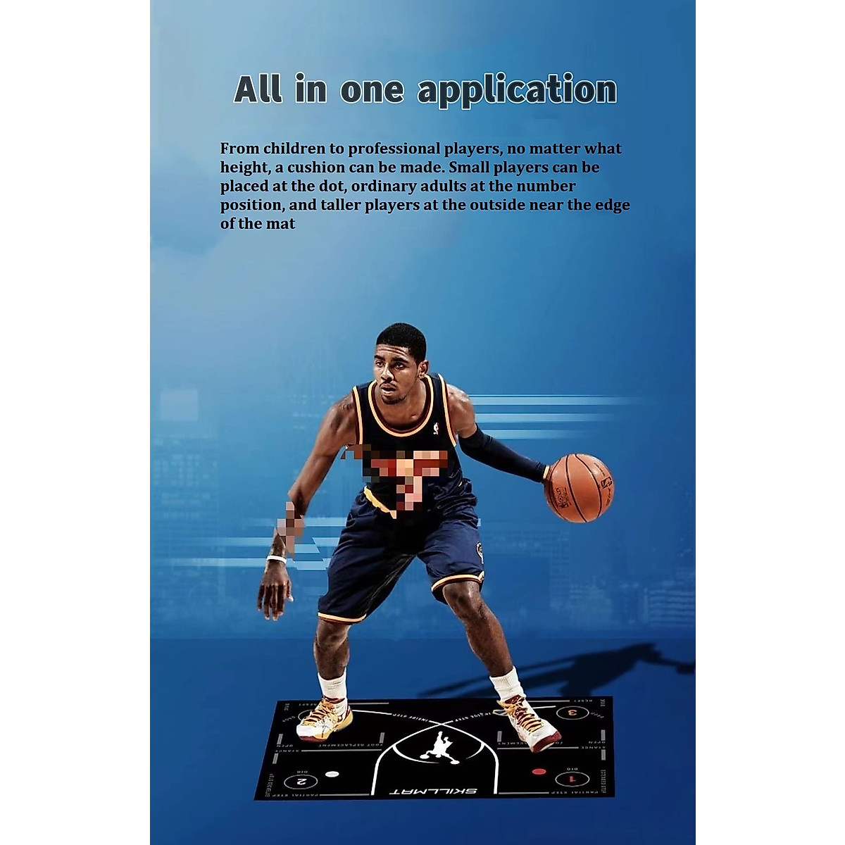 Basketball Footstep Training Mat,Basketball Train mat，Non-Slip Regular Training System Blanket, Dribble Silent Sports Auxiliary Props,Training Pace Ball Control Player Equipment (120cm*86cm*0.4cm)