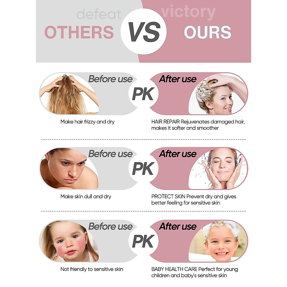 Cobbe Filtered Shower Head with Handheld, High Pressure 6 Spray Mode Showerhead with Filters, Water Softener Filters Beads for Hard Water - Remove Chlorine - Reduces Dry Itchy Skin, Pink