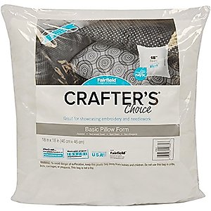 Fairfield Crafters Choice Square Pillow x 18in 4ct, 18" x 18" - Pack of 1, White