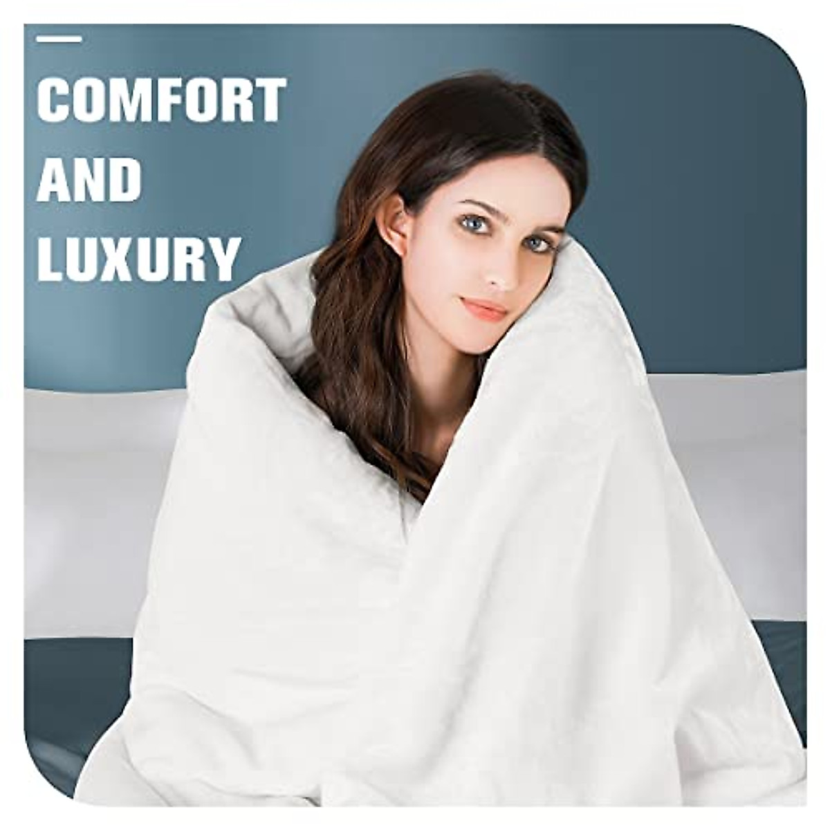 LIANLAM Queen Size Fleece Blanket Lightweight Super Soft and All Season Warm Fuzzy Plush Cozy Luxury Bed Blankets Microfiber (White, 90"x90")