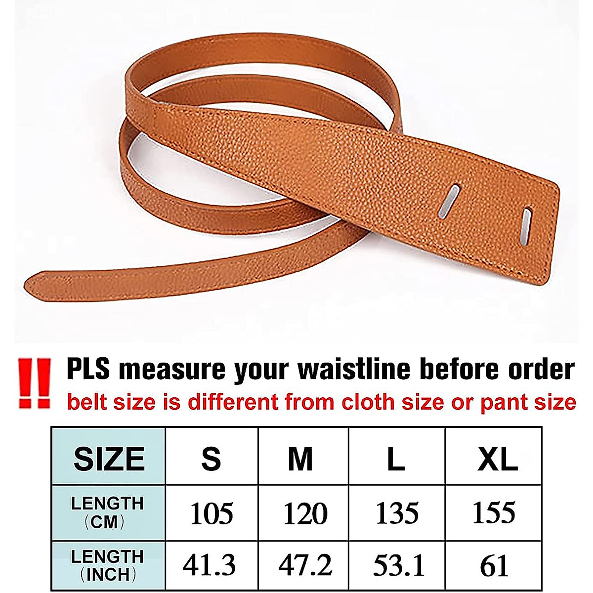Glamorstar Women Leather Belts Vintage Irregular Waist Belt for Dresses Tie Knot Waistband Belt Brown 120CM/47.2IN
